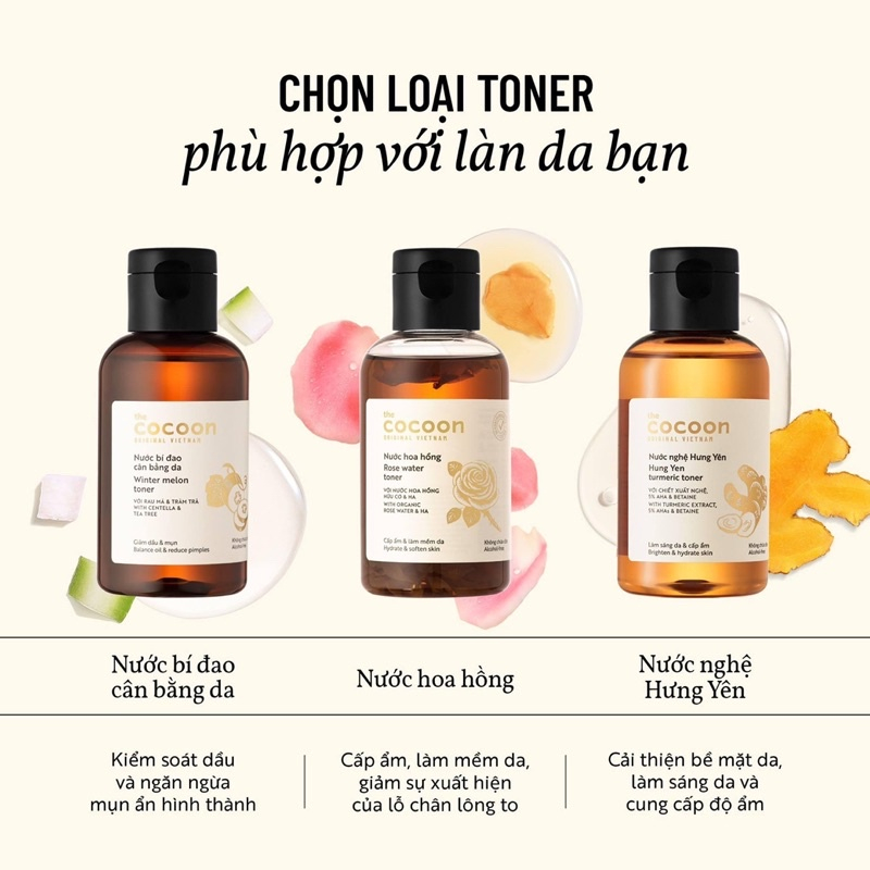 [Mua 1 Tặng 1] Nước Cân bằng da Cocoon/Toner Cocoon bí đao/nghệ & hoa ...