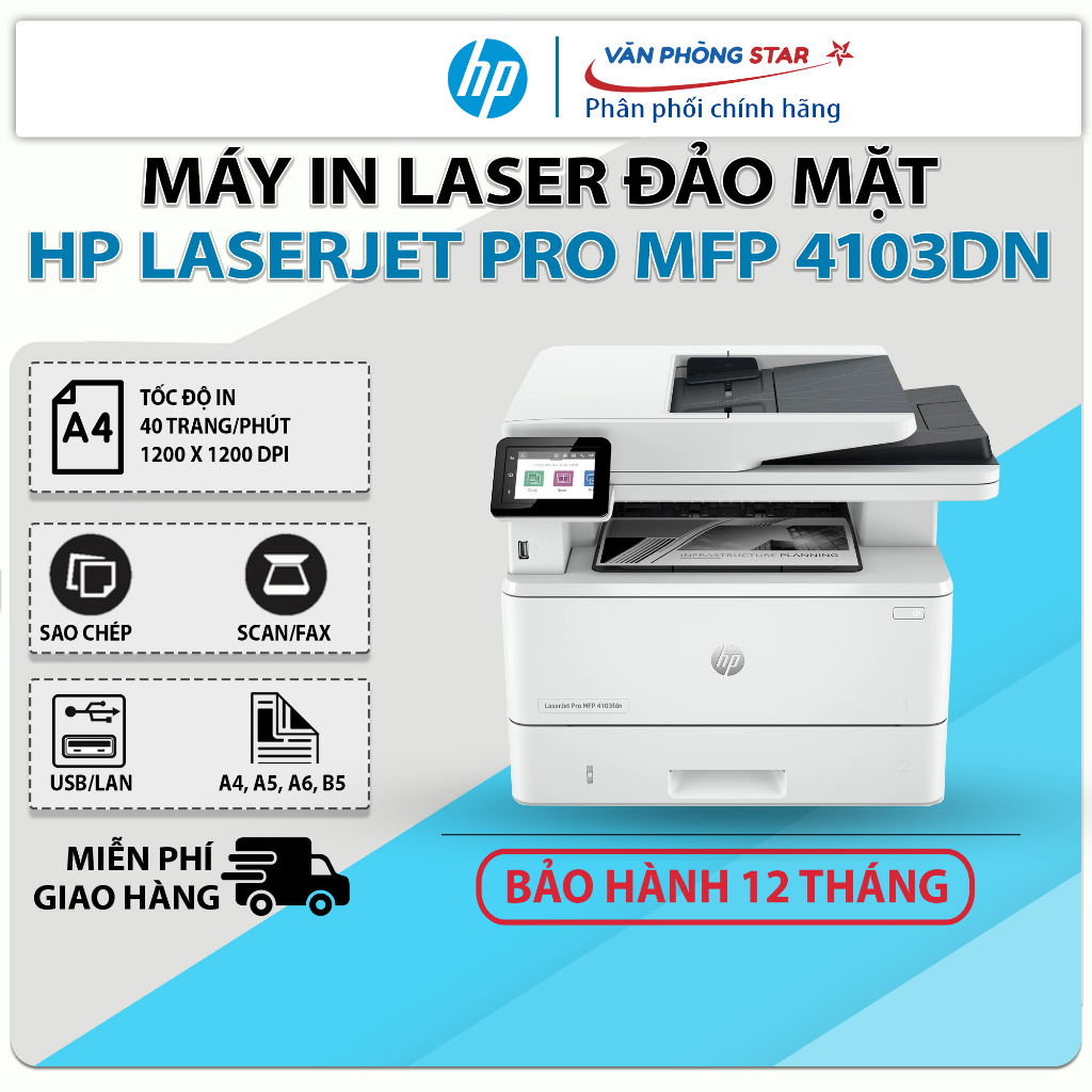Máy in laser đảo mặt đa chức năng HP MFP 4103FDN - CHÍNH HÃNG HP MỚI ...