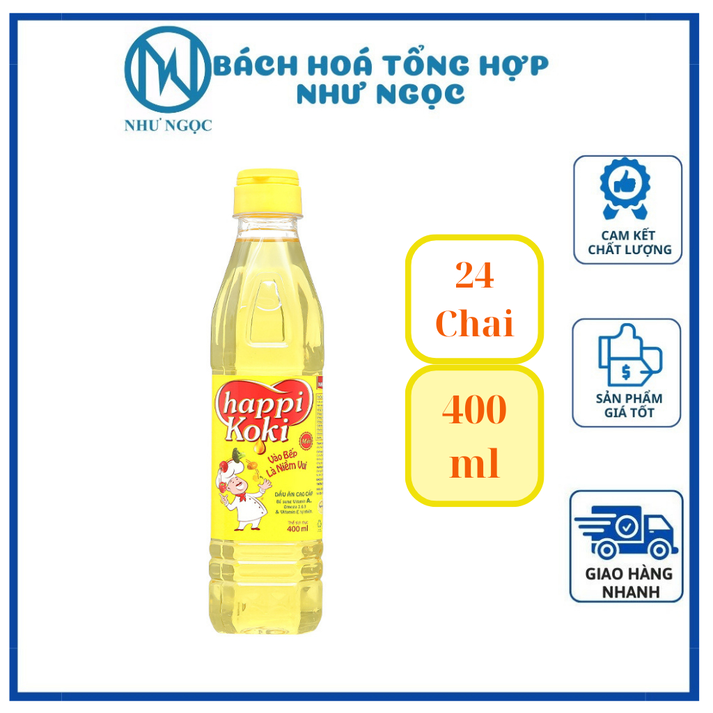 [Thùng 24 chai] Dầu Ăn Cao Cấp Happi Koki Chai 400ml- Bách Hóa Tổng Hợp ...