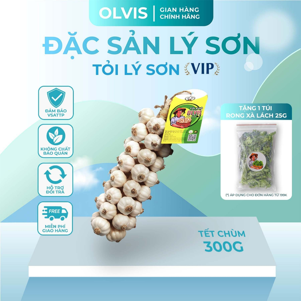 Tỏi Lý Sơn OLVIS tết chùm 300G - Đặc sản Lý Sơn chính gốc. | Shopee ...