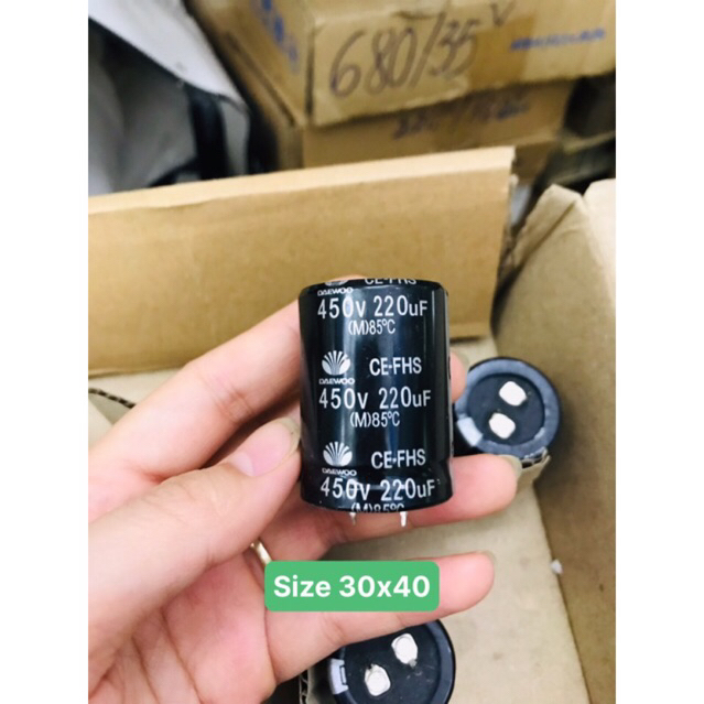 Tụ Daewoo chính hãng 220uf/450v size 30x40 | Shopee Việt Nam