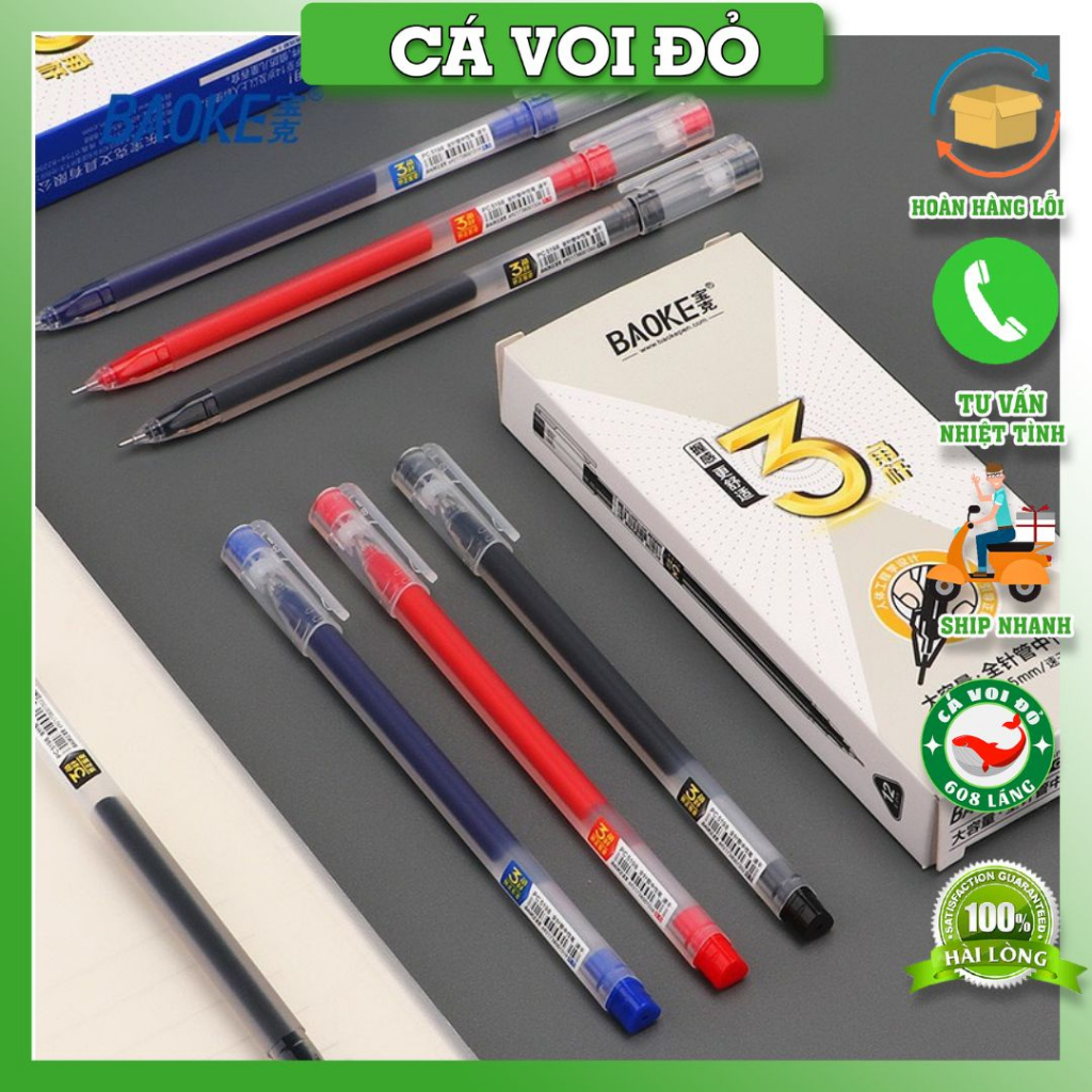 Bút gel ngòi 0.5mm màu đen đỏ xanh _ odemei gp-031 | Shopee Việt Nam