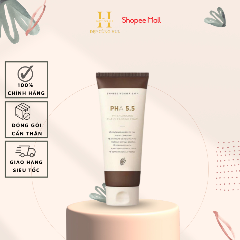 [Bán Chạy] Sữa rửa mặt Wonder Bath PHA 5.5 tạo bọt dịu nhẹ - phù hợp ngay cả da nhạy cảm 130ml ...