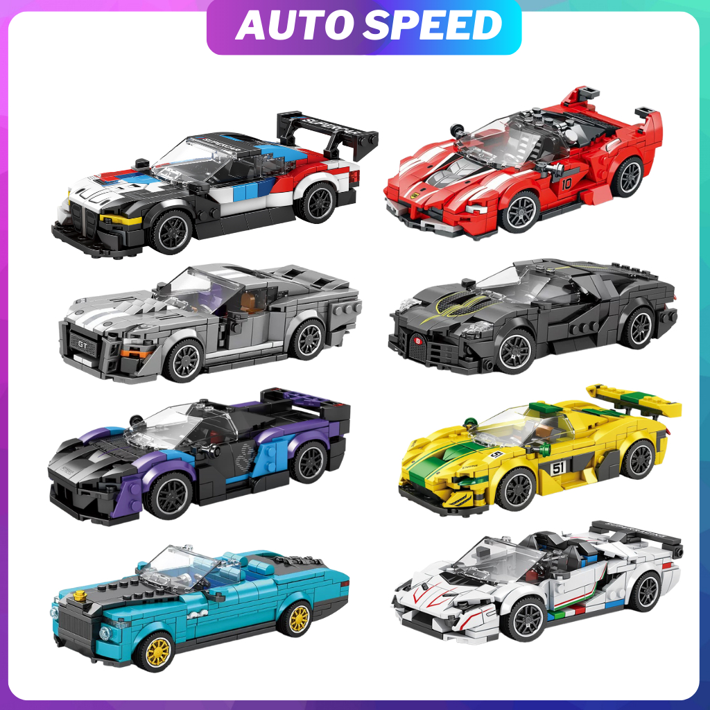 Đồ chơi lắp ráp xe Speed Champions F GT500, Bu Chiron, RR boat-tai ...