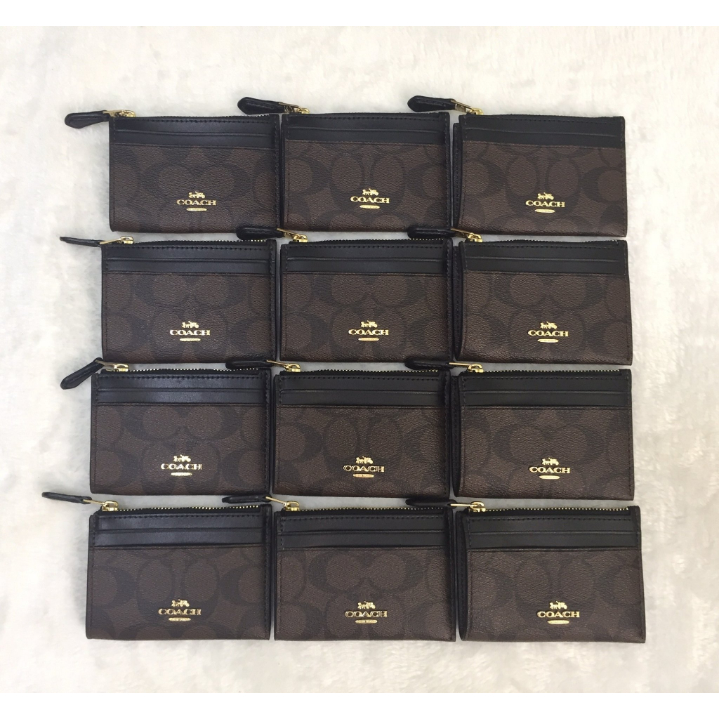 Ví Coach Mini Skinny Id Case In Signature Canvas Brown Black 88208 ...