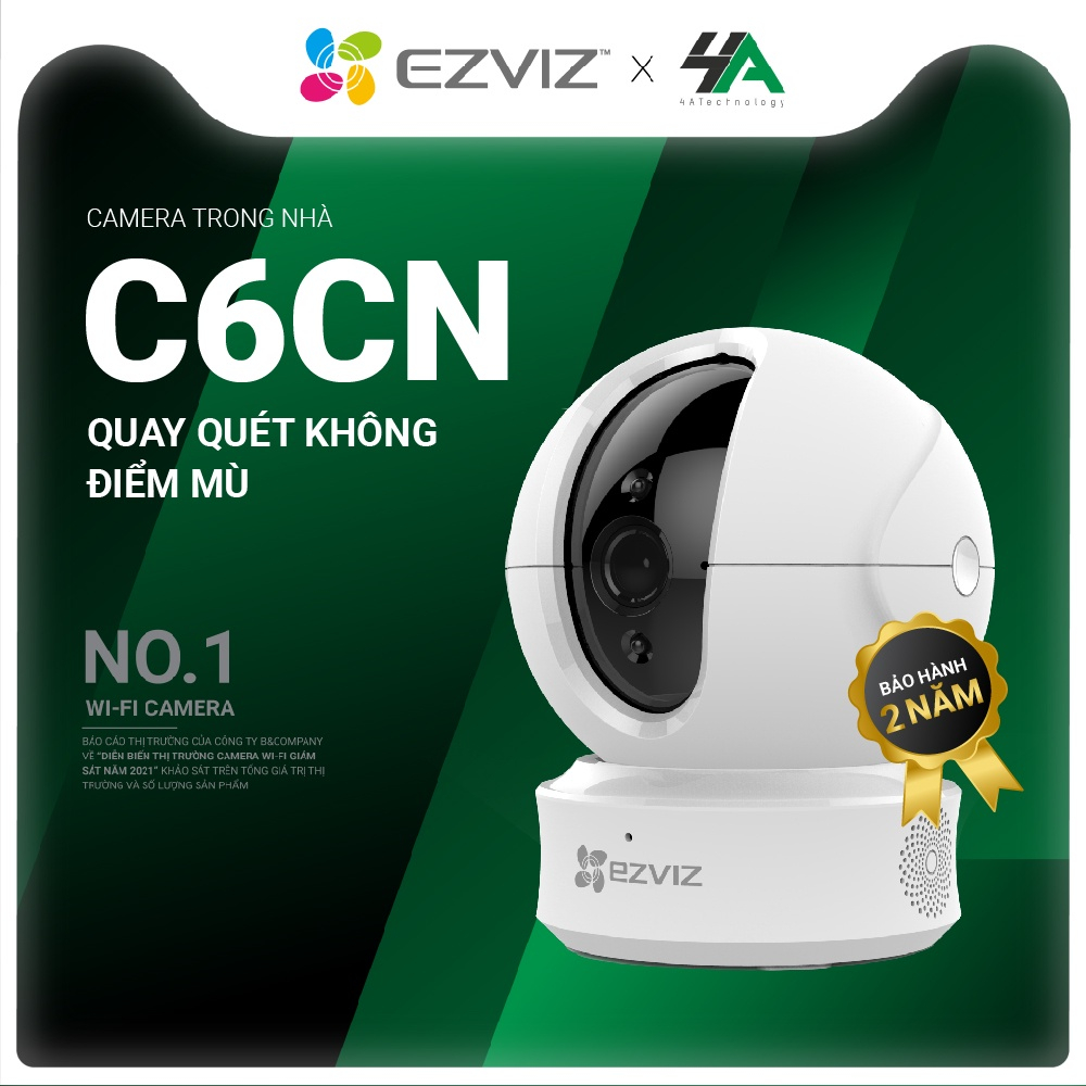Camera wifi Ezviz AI 2K siêu nét, đàm thoại, xoay 360 độ, C6N C6CN 4MP ...