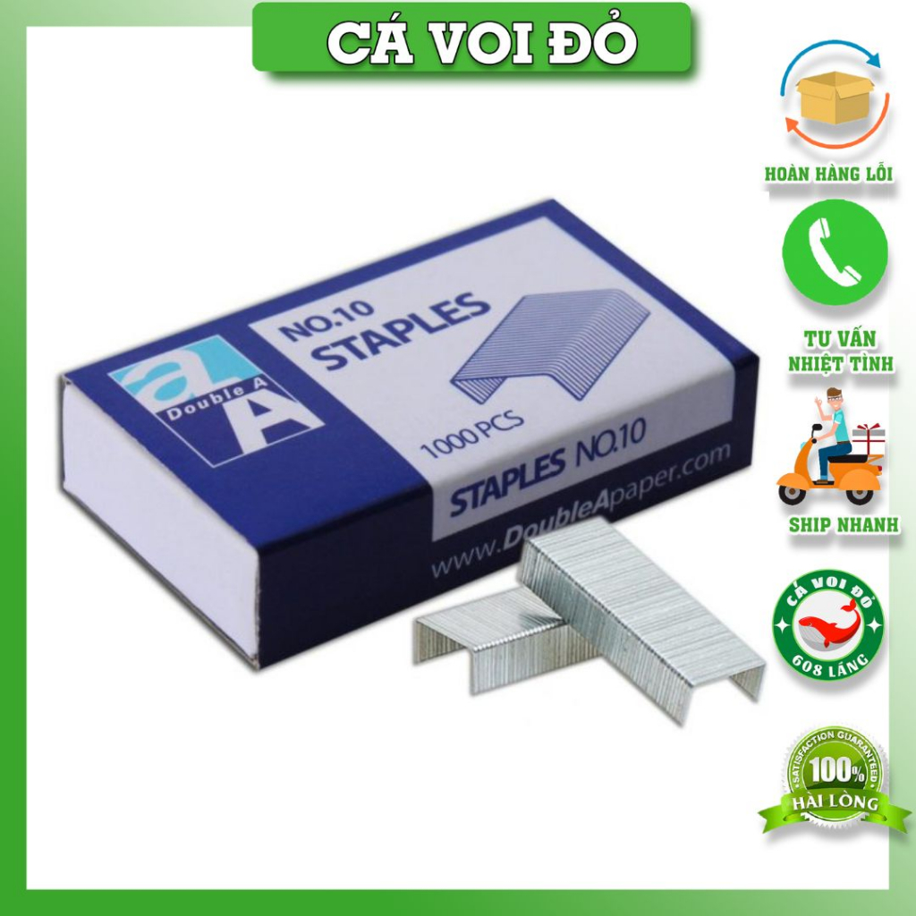 Hộp ghim bấm giấy số 10 Double A/ đạn ghim plus - ruột ghim dùng cho ...