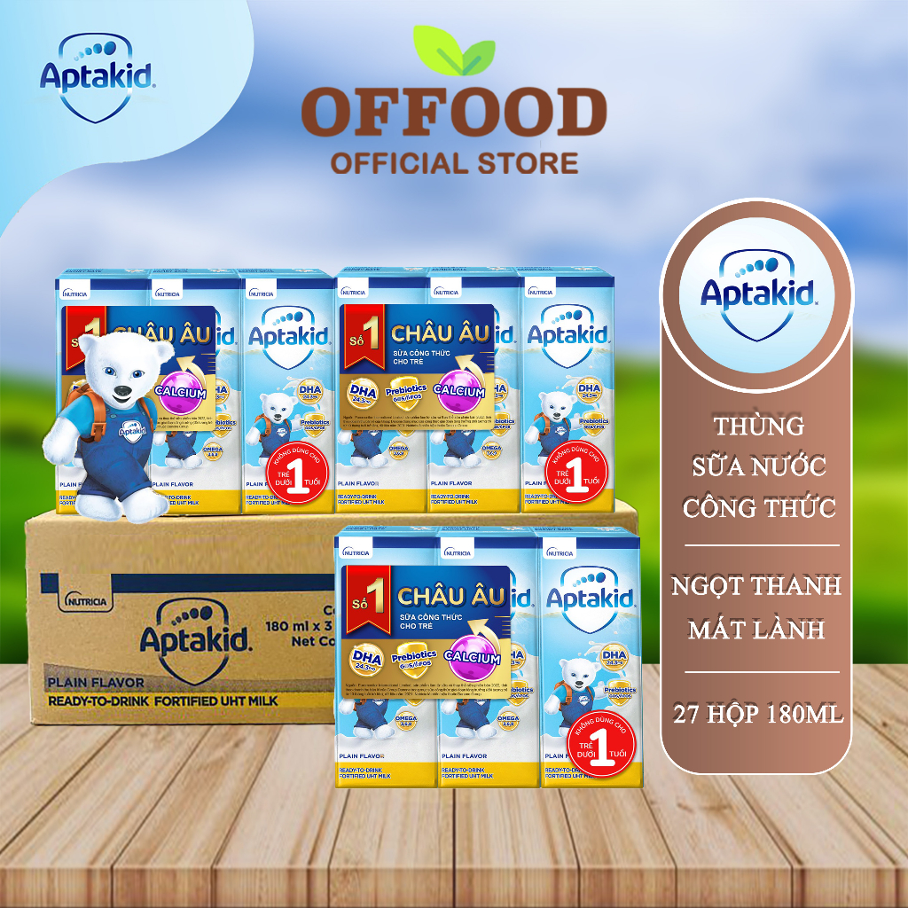 [Date 06/2024] Thùng Sữa công thức pha sẵn Aptakid 180ml (27 Hộp) | Shopee Việt Nam