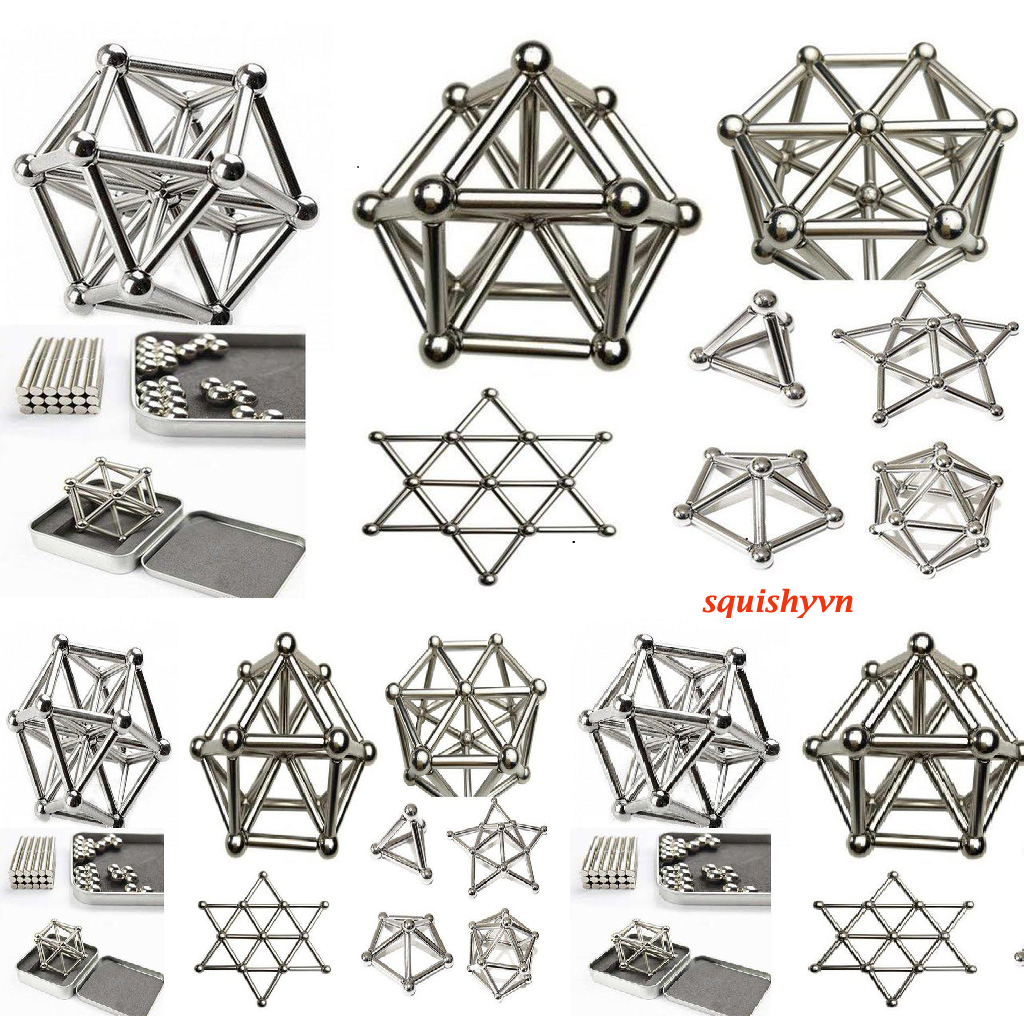 BỘ ĐỒ CHƠI XẾP HÌNH BUCKY BAR nam châm bi nhiều màu bi sắt | Shopee ...