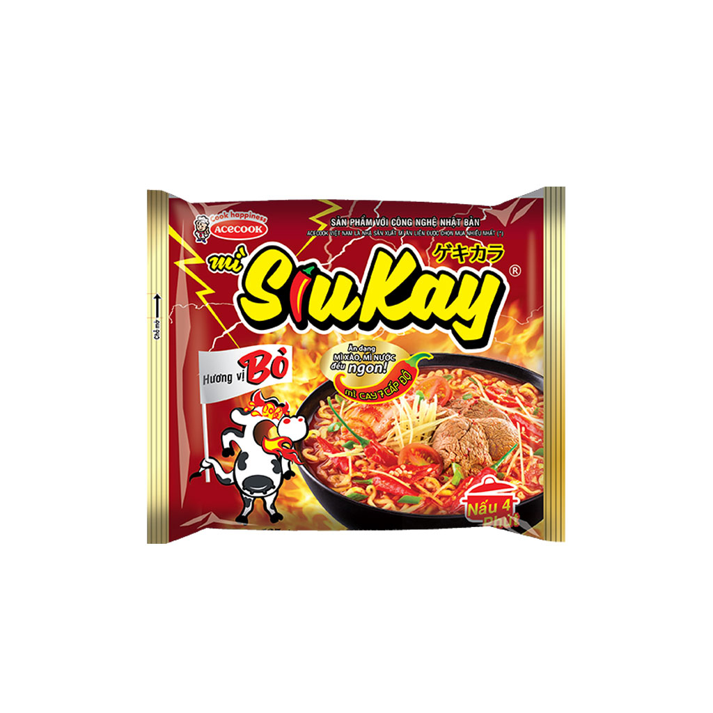 Thùng 24 gói mì Siukay vị bò 127g | Shopee Việt Nam