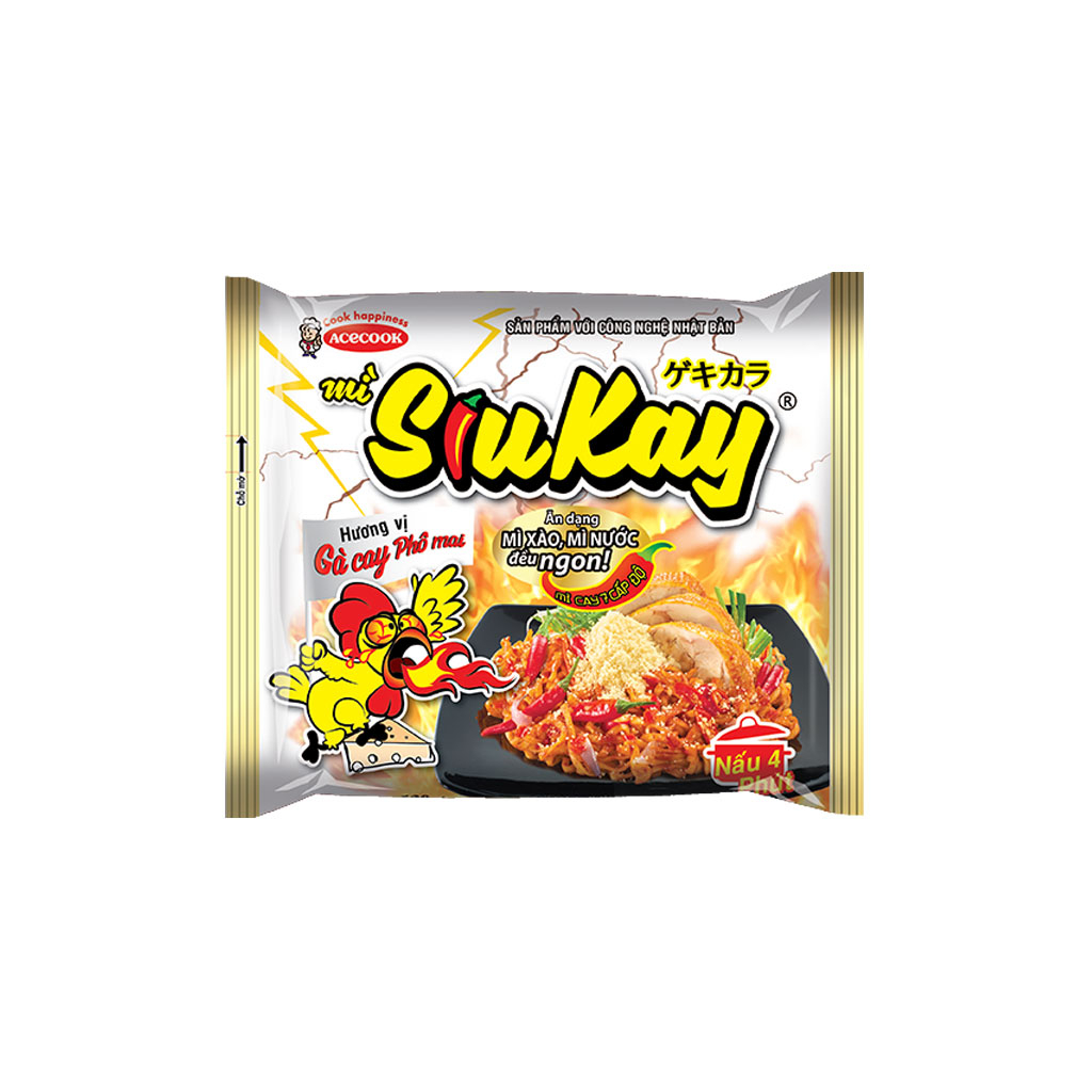 Thùng 24 gói mì Siukay vị gà cay phô mai 129g | Shopee Việt Nam