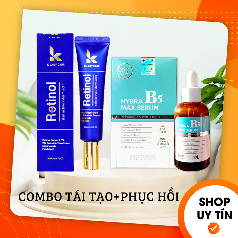 [Chính Hãng] Combo Kem Tái Tạo Retinol K Lady Care + Serum Phục Hồi B5 PrettySkin | Shopee Việt Nam