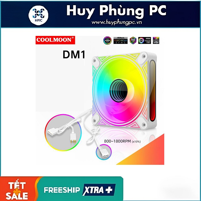 Quạt Tản Nhiệt Và Hub Coolmoon WF1/DM1 ARGB White - Màu Trắng | Shopee ...