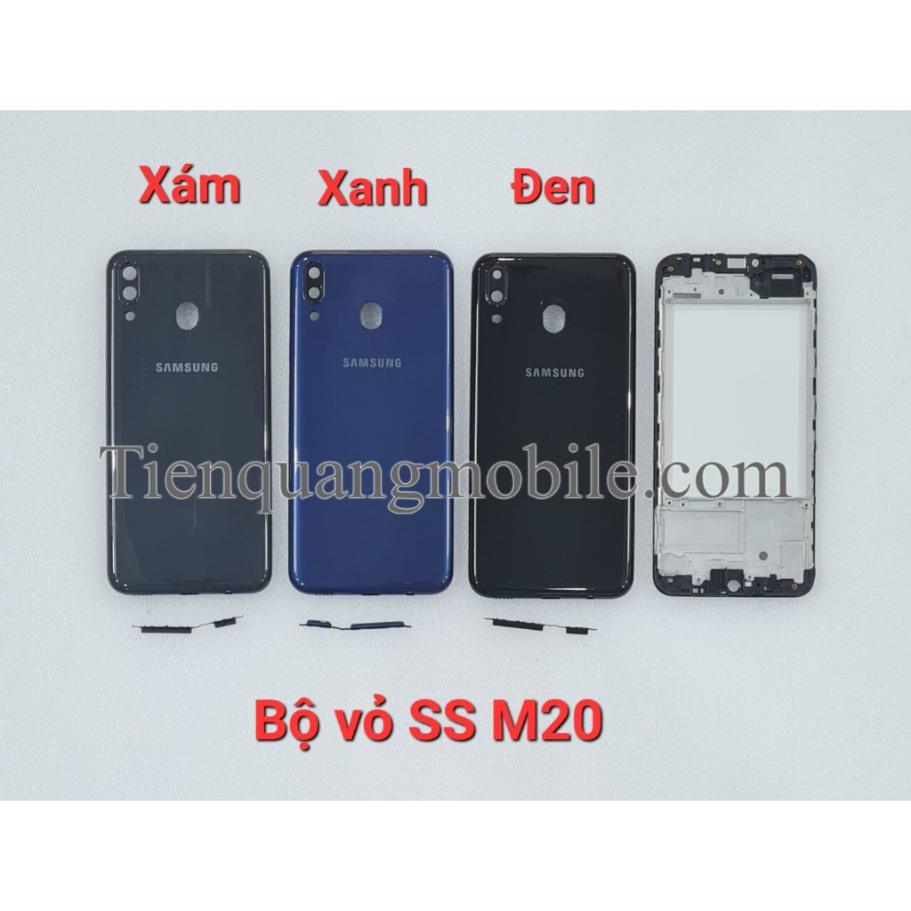 Bộ vỏ Samsung M20 (Gồm vỏ, xương, nút bấm, kính cam, khe sim) | Shopee ...