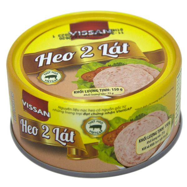( HỎA TỐC )Heo 2 lát VISSAN lon 150g , bò 2 lát lon 170gr , thức ăn đóng hộp tiện lợi mang đi du ...