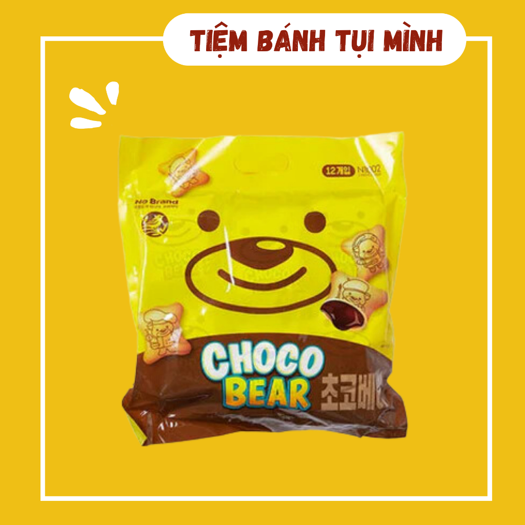 Bánh gấu Choco Bear No Brand 300gram ( 12 gói nhỏ bên trong), đồ ăn vặt | Shopee Việt Nam