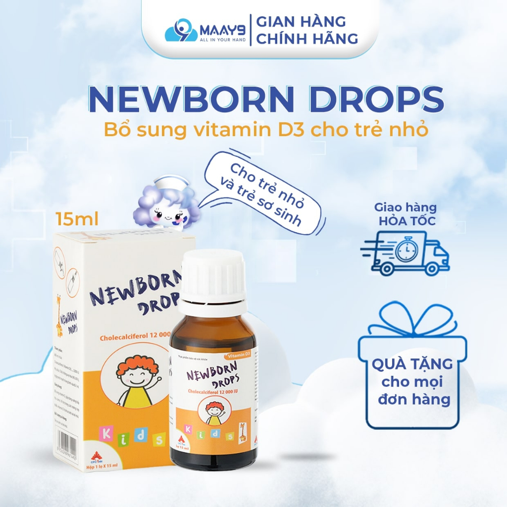 Vitamin D3 nhỏ giọt Newbornz Newborn Drops tăng cường hấp thu canxi, hỗ ...