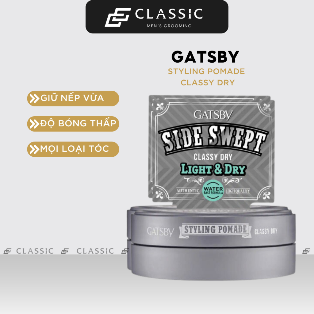 Sáp Vuốt Tóc Gatsby Styling Pomade Classy Dry 75g | Shopee Việt Nam