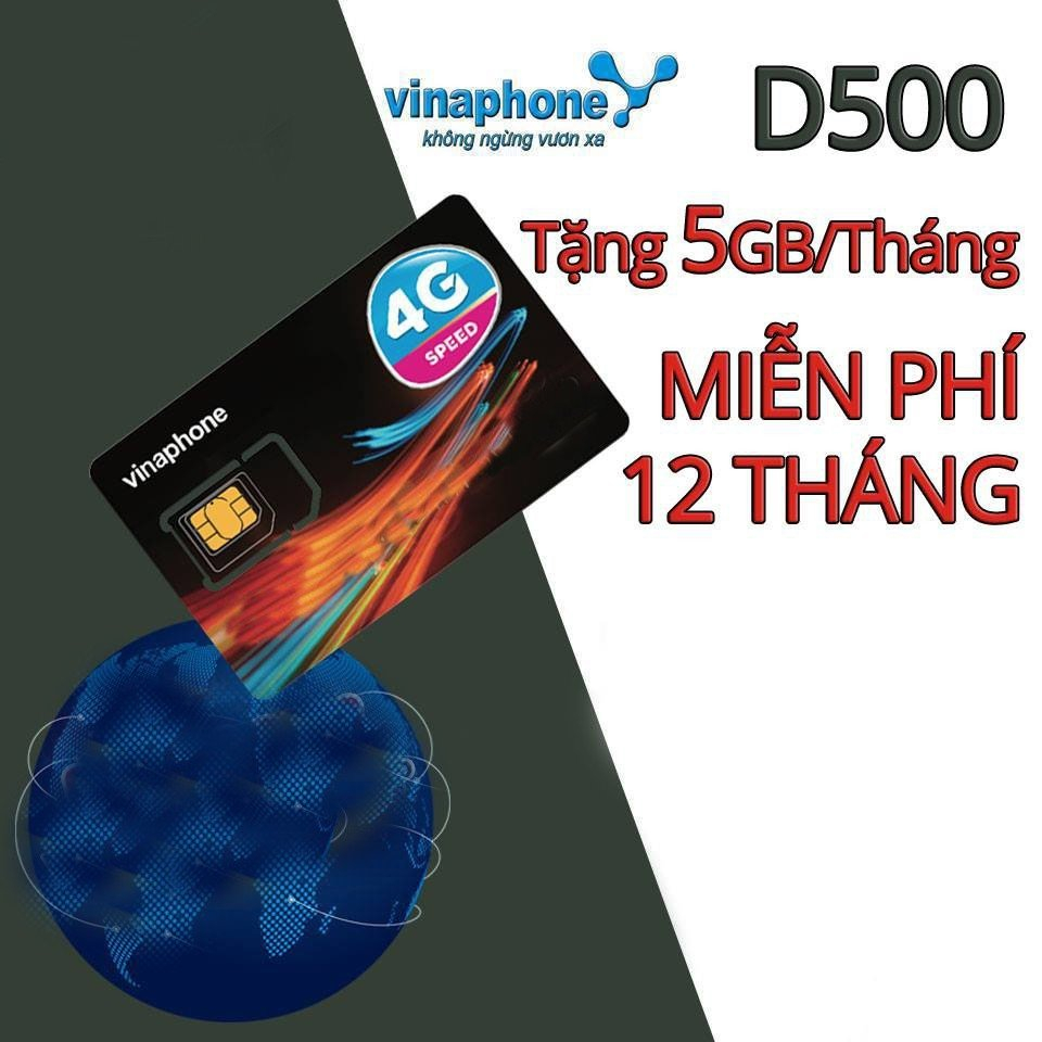 [Bảo Hành 12 Tháng ] SIM 4G D500 Vinaphone ( Miễn phí 1 năm vào mạng 4G Tốc Độ Cao ) sóng mạnh ...