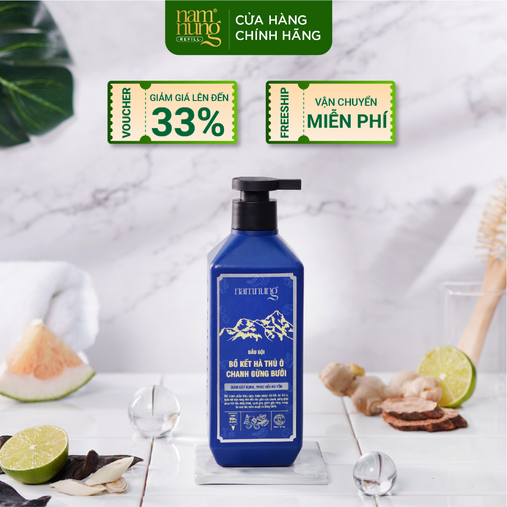 Dầu gội bồ kết thảo dược Nam Nung ngăn ngừa gàu giúp tóc chắc khỏe ...