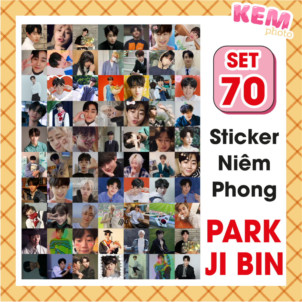 SET 70 sticker niêm phong PARK JI BIN, Tem dán 4x4cm in hình Park Ji ...
