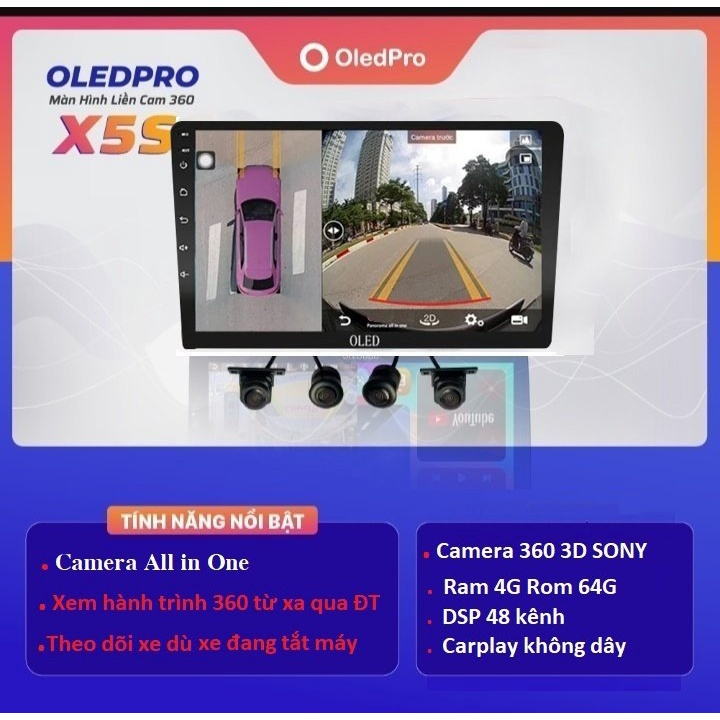 Màn Liền Cam 360 OledPro X5s New 2023 Theo Dõi Hành Trình 360 Từ Xa Trên Điện Thoại,Cấu Hình ...