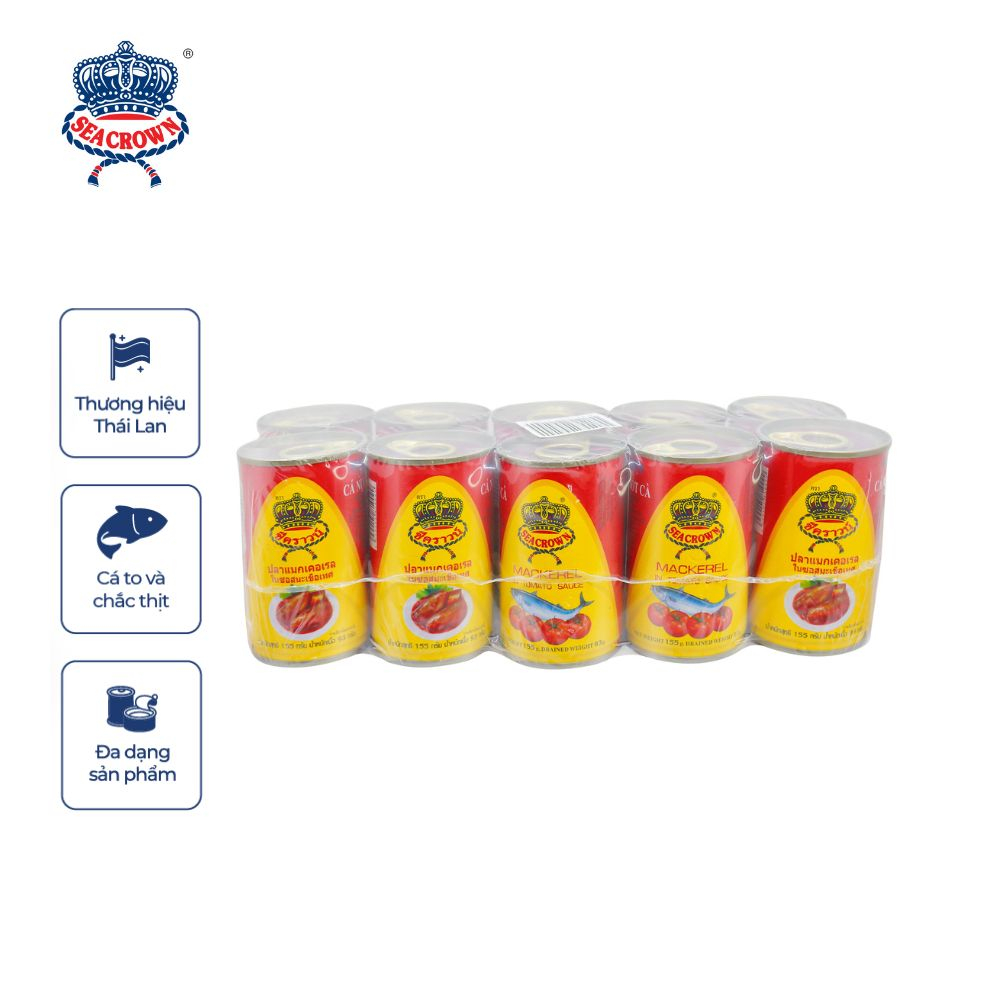 Cá hộp Sea Crown cá Nục sốt cà - Lốc 10 lon | Shopee Việt Nam