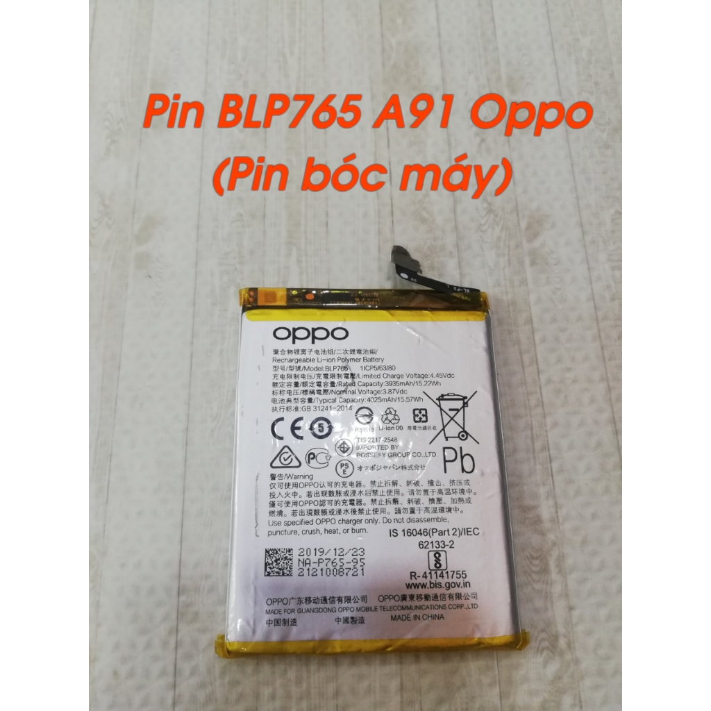 Pin Oppo A91/BLP765 ( Pin bóc máy) | Shopee Việt Nam
