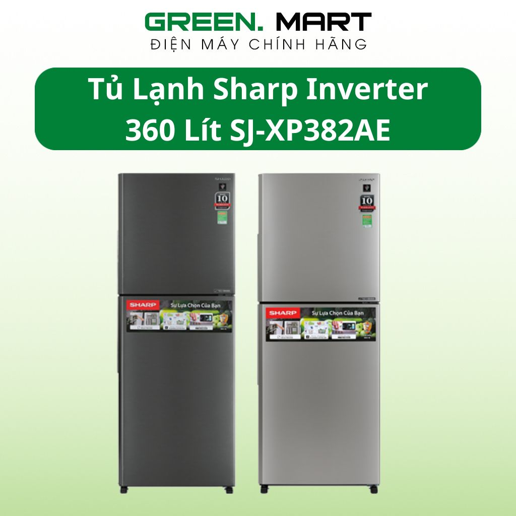 Tủ lạnh Sharp SJ-XP382AE-DS | XP382AE-SL Dung tích 382L 2 màu đen bạc công nghệ J-Tech Inverter ...