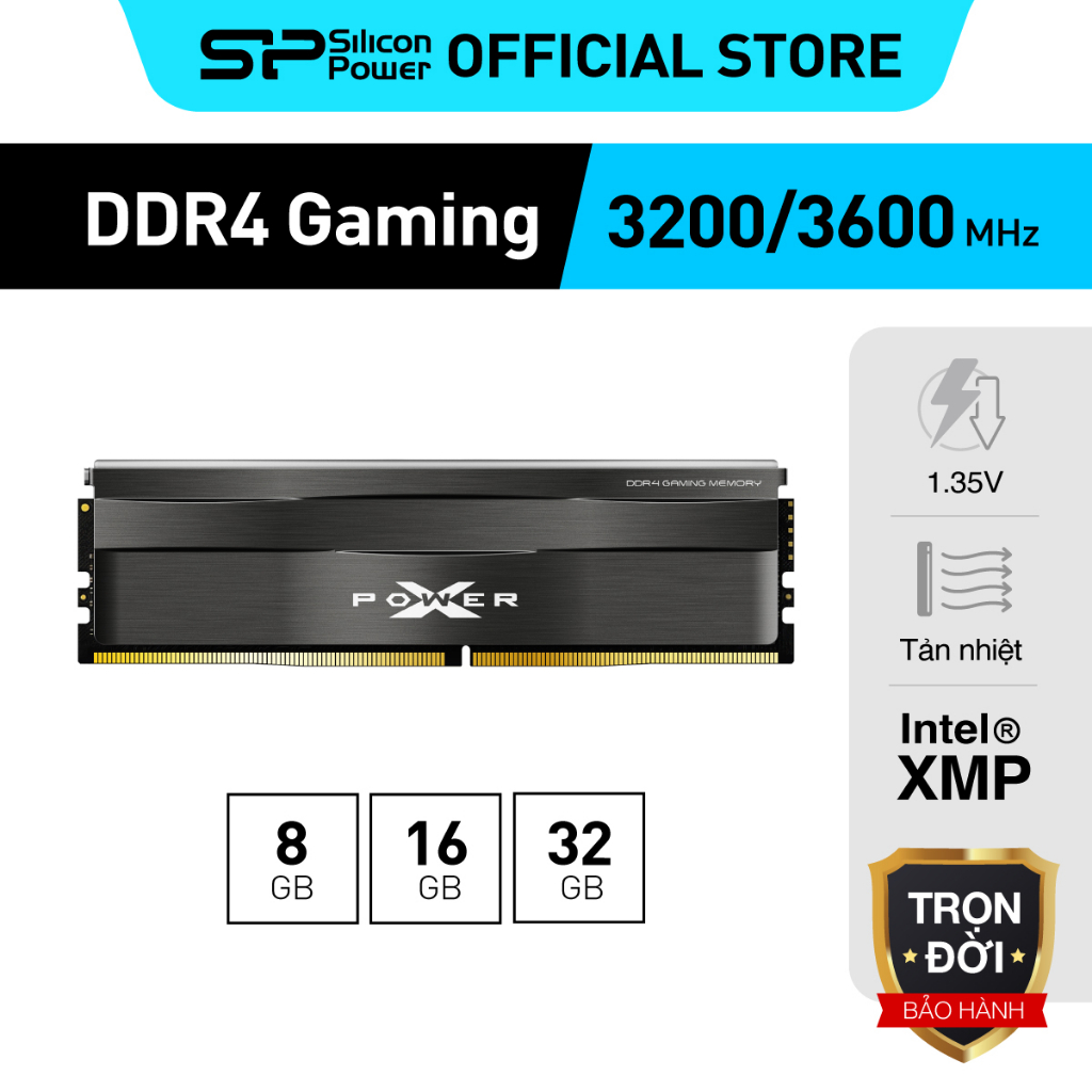 Ram máy tính ram tản nhiệt DDR4 Gaming XPOWER Zenith Silicon Power 8GB ...