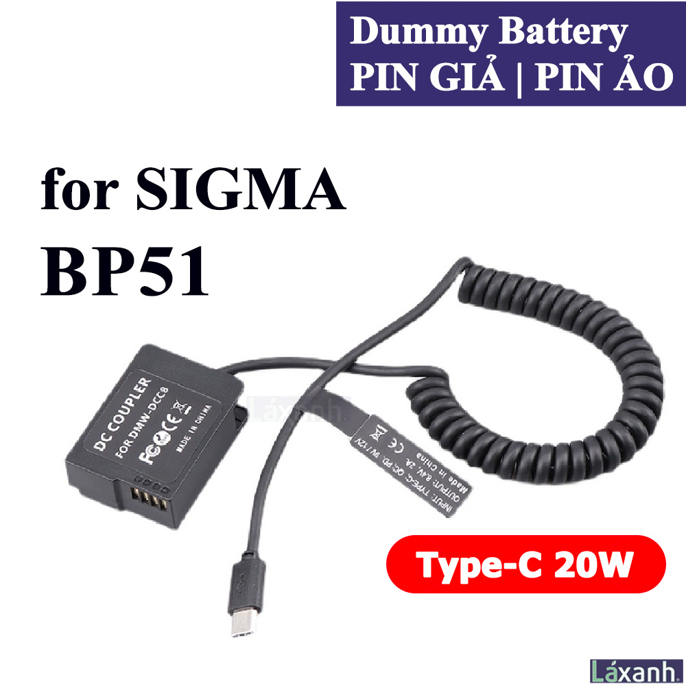Dummy Type-C Sigma BP-51 | Pin giả pin ảo pin dummy battery DC Coupler ...