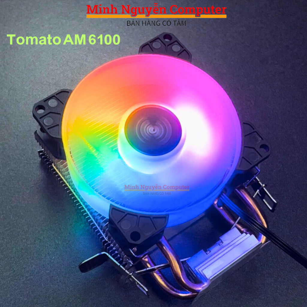 Tản nhiệt khí, tản nhiệt CPU TOMATO AM 6100, Fan Cpu Có Đèn Led RGB ...