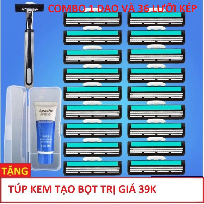 Bộ Cao Râu 36 Lưỡi Kèm Bàn Cạo Và Kem Cạo Râu | Shopee Việt Nam
