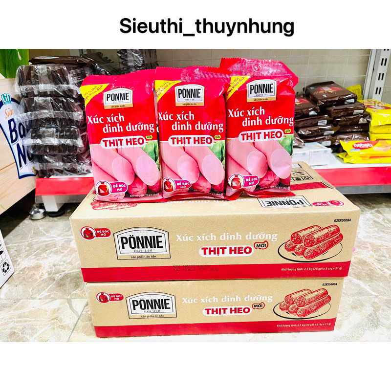 Thùng Xúc Xích Dinh Dưỡng Ponnie Thịt Heo (20 gói x 95g) Mẫu Mới | Shopee Việt Nam