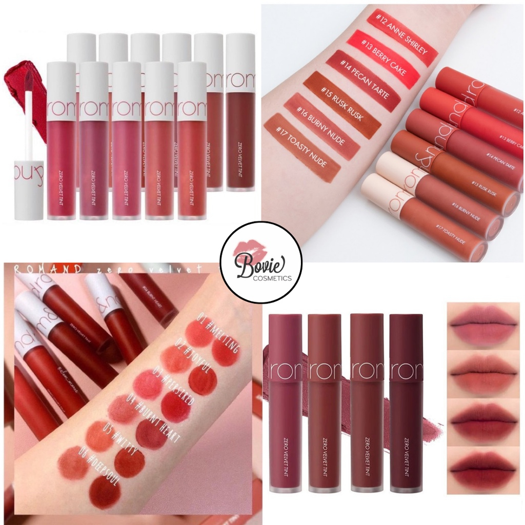 Son kem lì Romand Zero Velvet Tint Full màu Hàn Quốc 05 06 23 27 29 ...