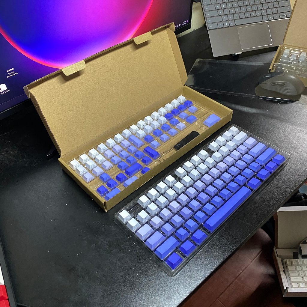 Bộ Keycap Polar Day xuyên led, Gradient, Keycap Ninja Side Print kí tự ...