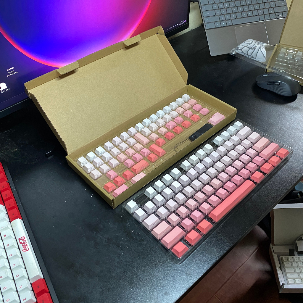 Bộ Keycap Polar Day xuyên led, Gradient, Keycap Ninja Side Print kí tự ...