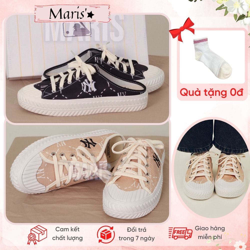 Giày sục nữ thể thao M.L.B Ny ⚡ CAO CẤP ⚡ Giày sục đạp gót vải canvas 2 ...