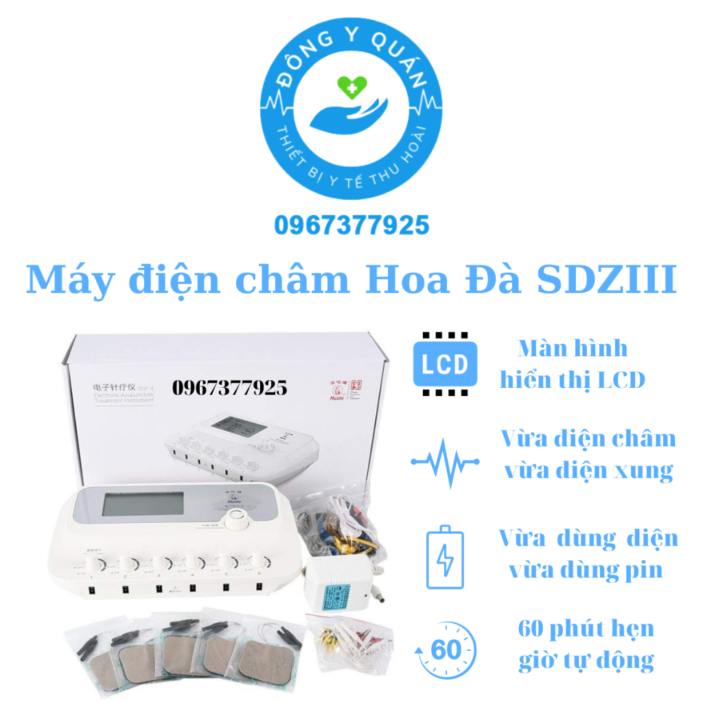 Máy Điện Châm Hoa Đà SDZ III thế hệ mới nhất- Màn hình hiển thị LCD- Sang trọng- thao tác sử ...