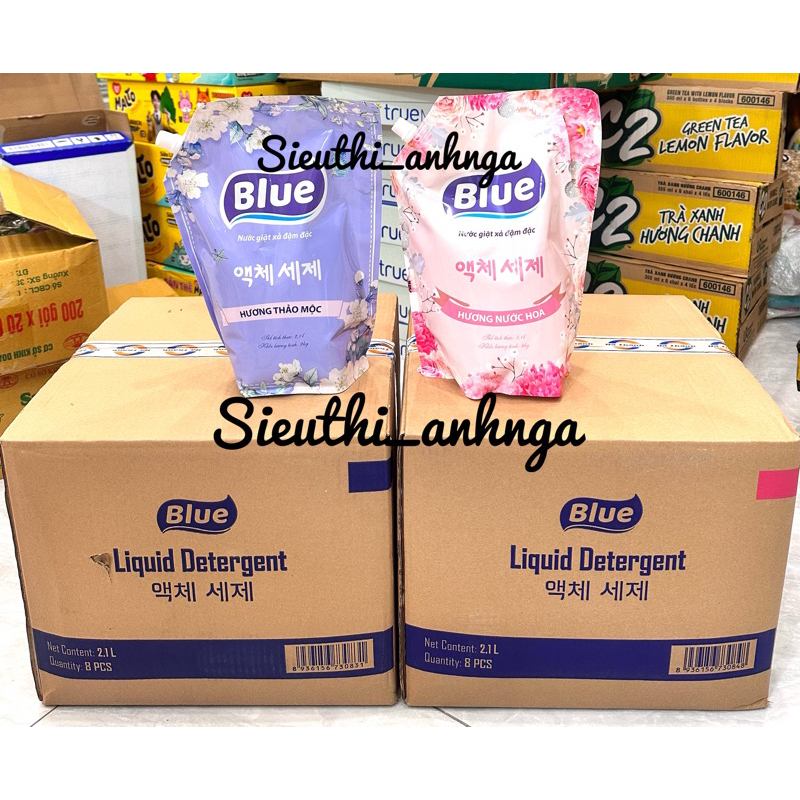 Nước Giặt Xả Đậm Đặc Blue Nguyên Thùng 8 Túi x 2,1L | Shopee Việt Nam