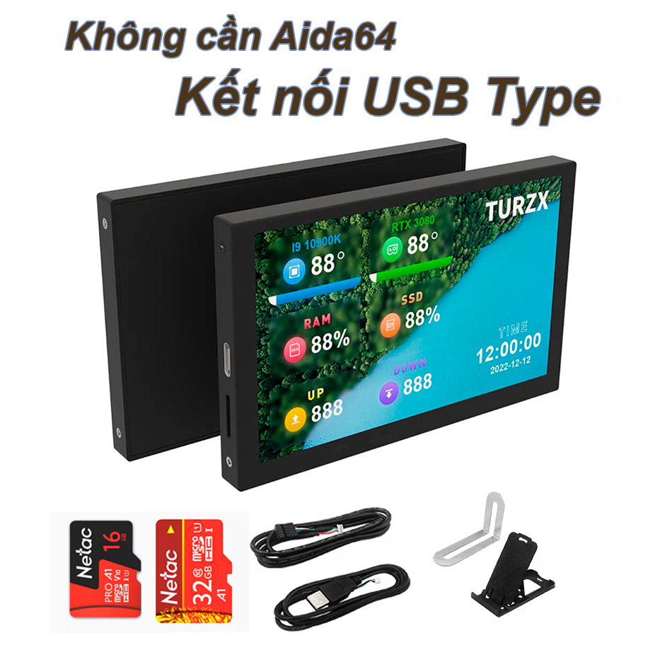 Màn hình 5inch 5.2 inch TURZX Turing Smart Screen hiển thị thông số PC ...