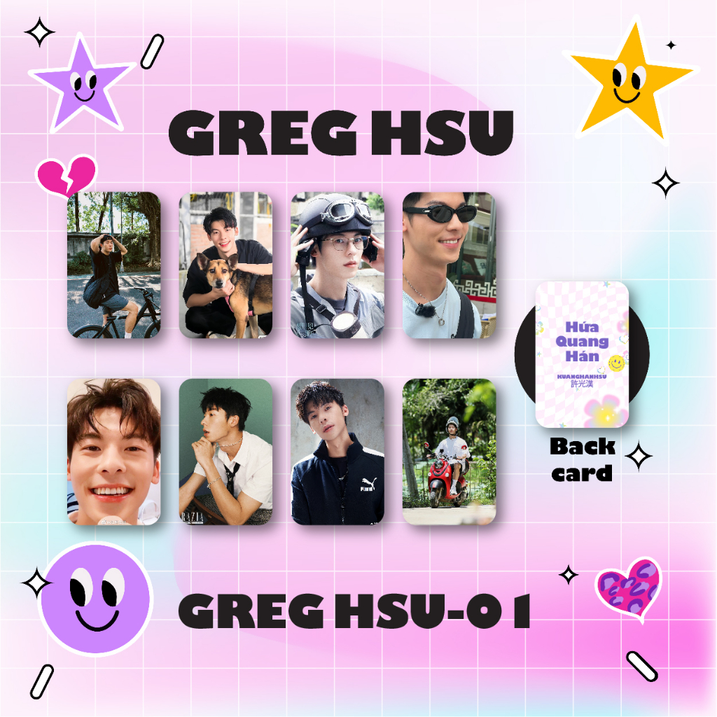 Summer30 - [SẴN] Set 8 card bo góc HỨA QUANG HÁN GREGHAN KUANGHANHSU | Shopee Việt Nam