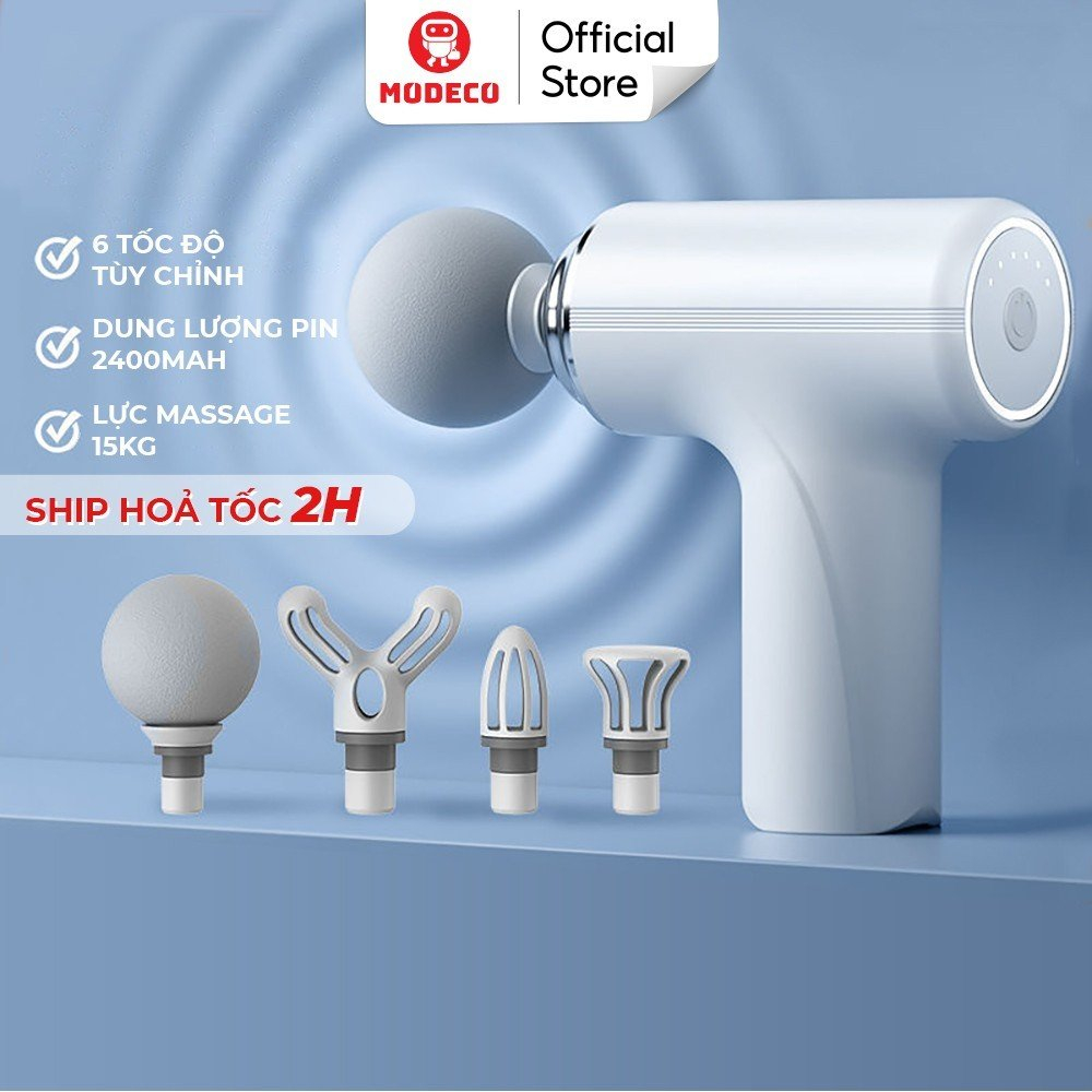 Máy Massage Cầm Tay Mini Cao Cấp Modeco - Công Nghệ AI Cảm Biến Lực Nhấn Giúp Giảm Đau Mỏi, Giãn ...