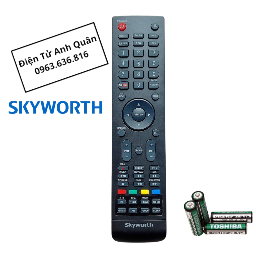 Remote điều khiển tivi Skyworth mới chính hãng tặng kèm pin | Shopee ...