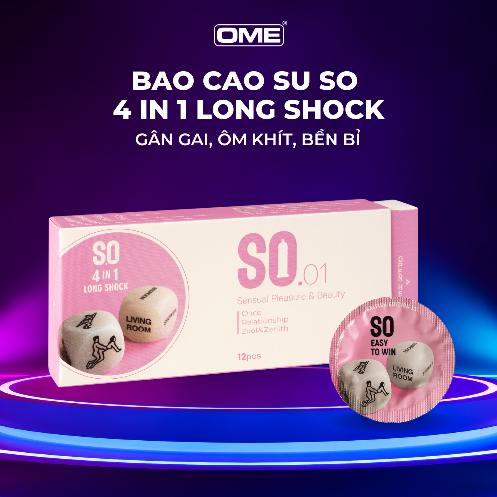 Bao cao su SO 4 IN 1 kéo dài size 52mm gai sọc, hương bạc hà, 12 cái/ hộp | Shopee Việt Nam