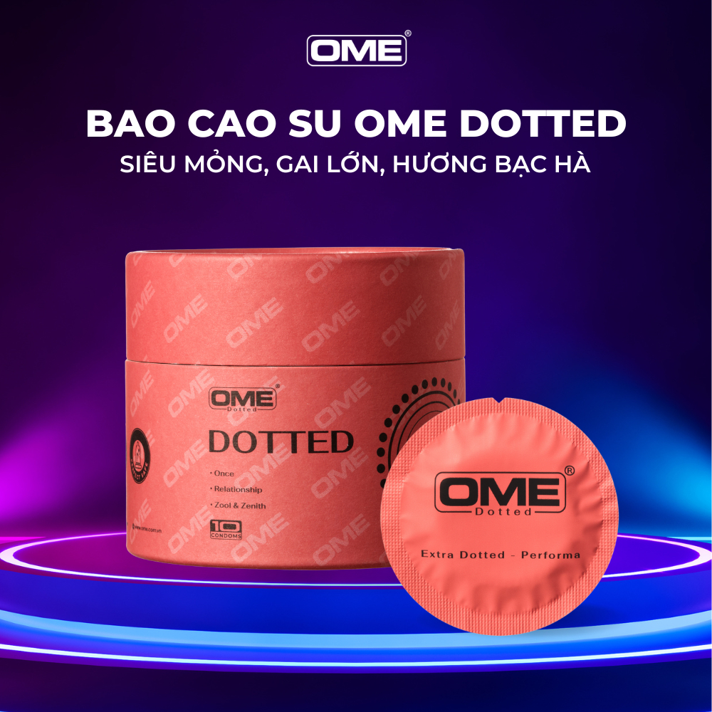 Bao cao su OME DOTTED gai lớn, hương bạc hà size 52mm gai, 10 cái/ hộp | Shopee Việt Nam