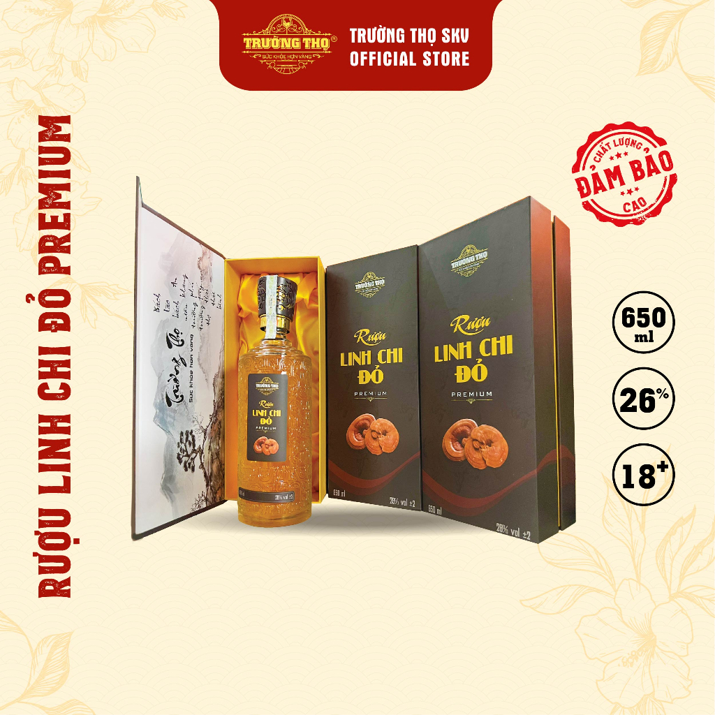 Chai 650ml Rượu Linh Chi Đỏ Premium - Trường Thọ Sức Khoẻ Hơn Vàng | Shopee Việt Nam