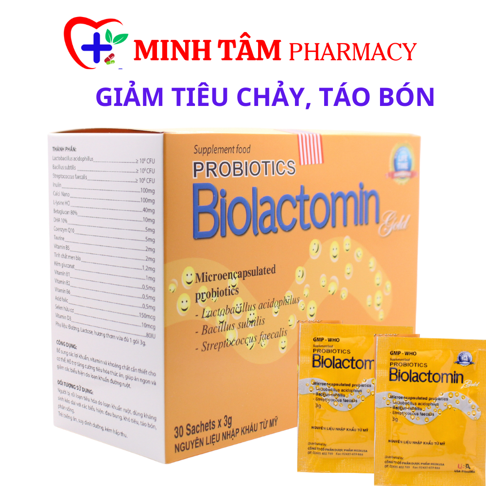 Men Vi Sinh Biolactomin Gold bổ sung lợi khuẩn, hỗ trợ tiêu hóa, giảm ...