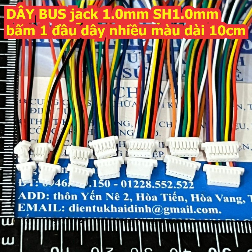 Gói DÂY BUS jack nối cắm 1.0mm SH1.0mm SH1.0 bấm 1 đầu dây nhiều màu ...