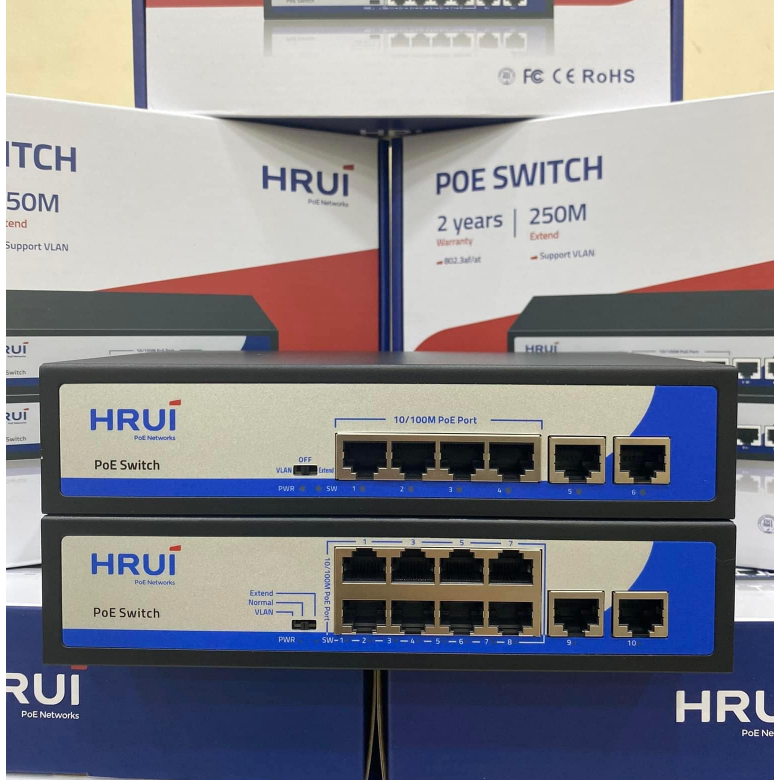 Switch POE Chính Hãng/ 4 +2 / 8+2.Cổng ..Cấp nguồn POE .Camera IP Tín ...